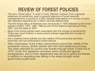 Participatory Forest Management (Pakistan) | PPTX