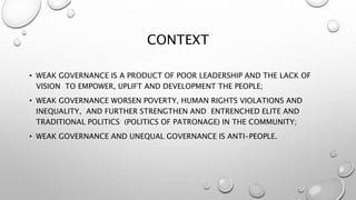 Participatory governance for grassroots empowerment and sustainable ...
