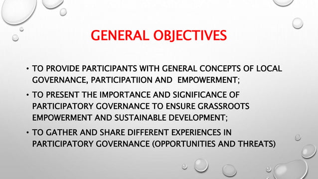 Participatory governance for grassroots empowerment and sustainable ...