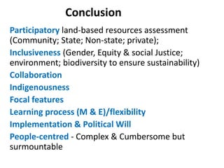Participatory land use planning, administration and management ...
