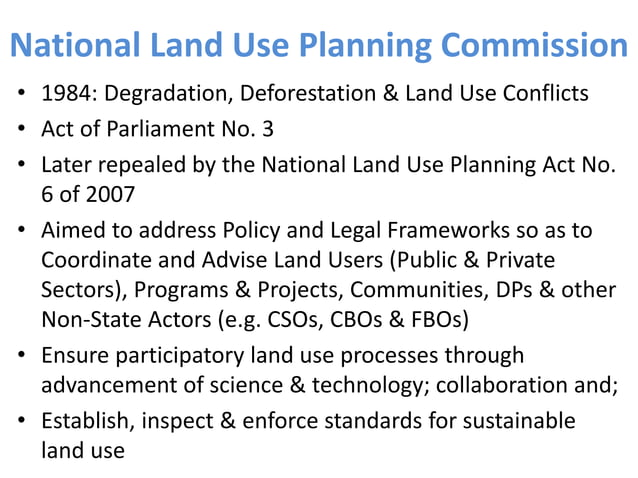 Participatory land use planning, administration and management ...