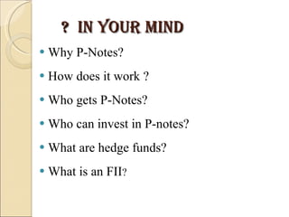 Participatory Note 2003 | PPT