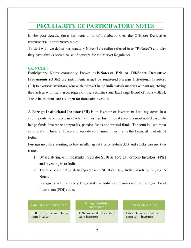 Participatory Notes | PDF