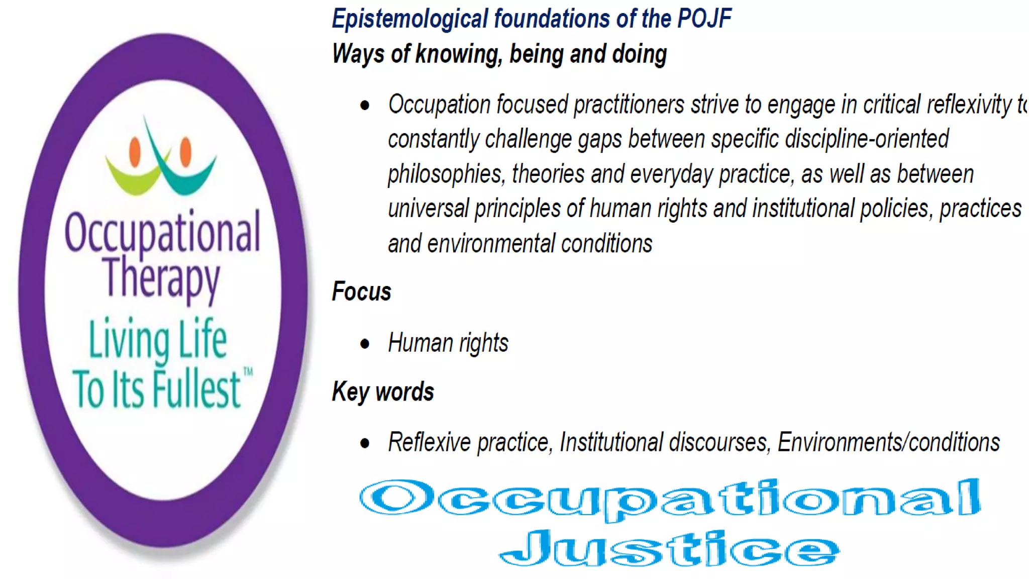 Participatory Occupational Justice Framework | PPTX