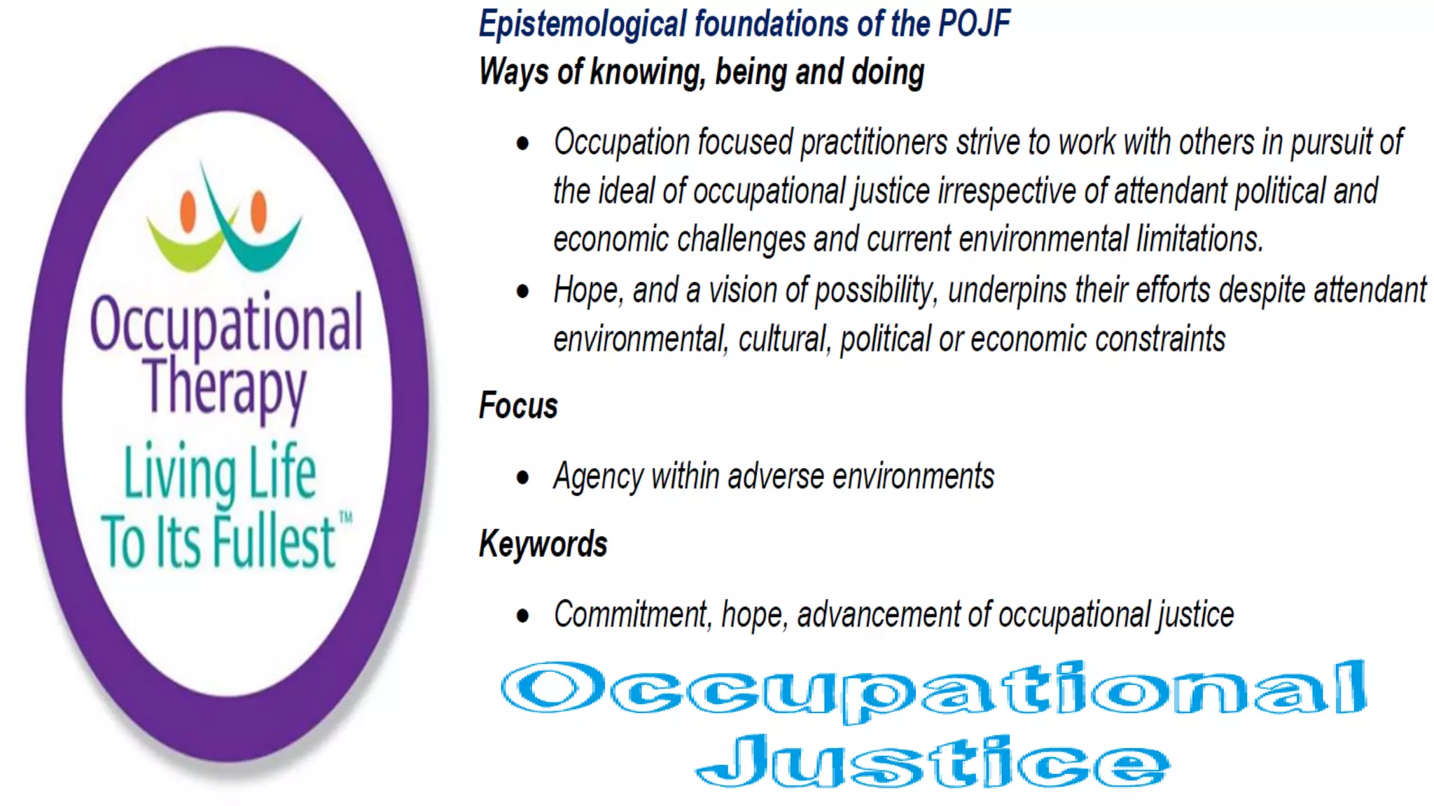 Participatory Occupational Justice Framework | PPTX