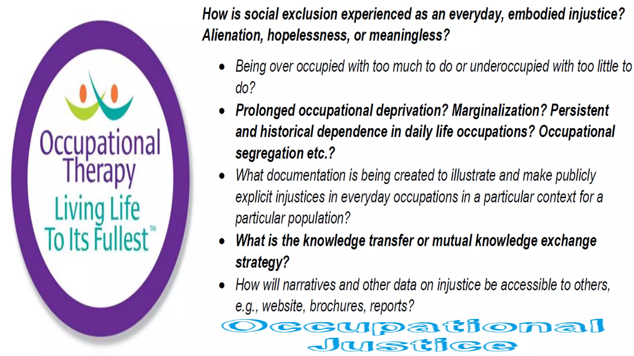 Participatory Occupational Justice Framework | PPTX