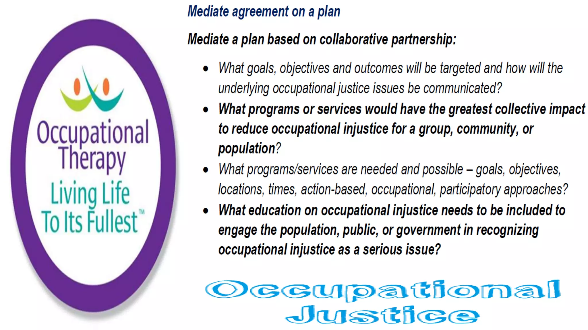 Participatory Occupational Justice Framework | PPTX