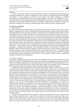 Participatory on farm evaluation of improved bread wheat technologies ...