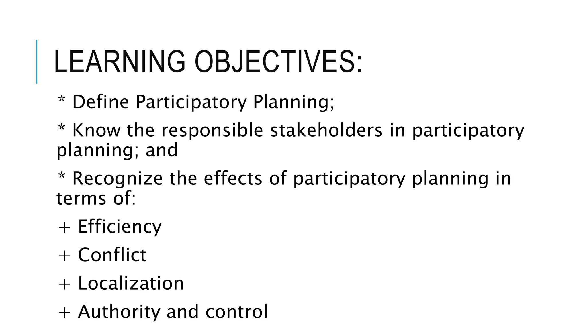 Participatory Planning | PPTX