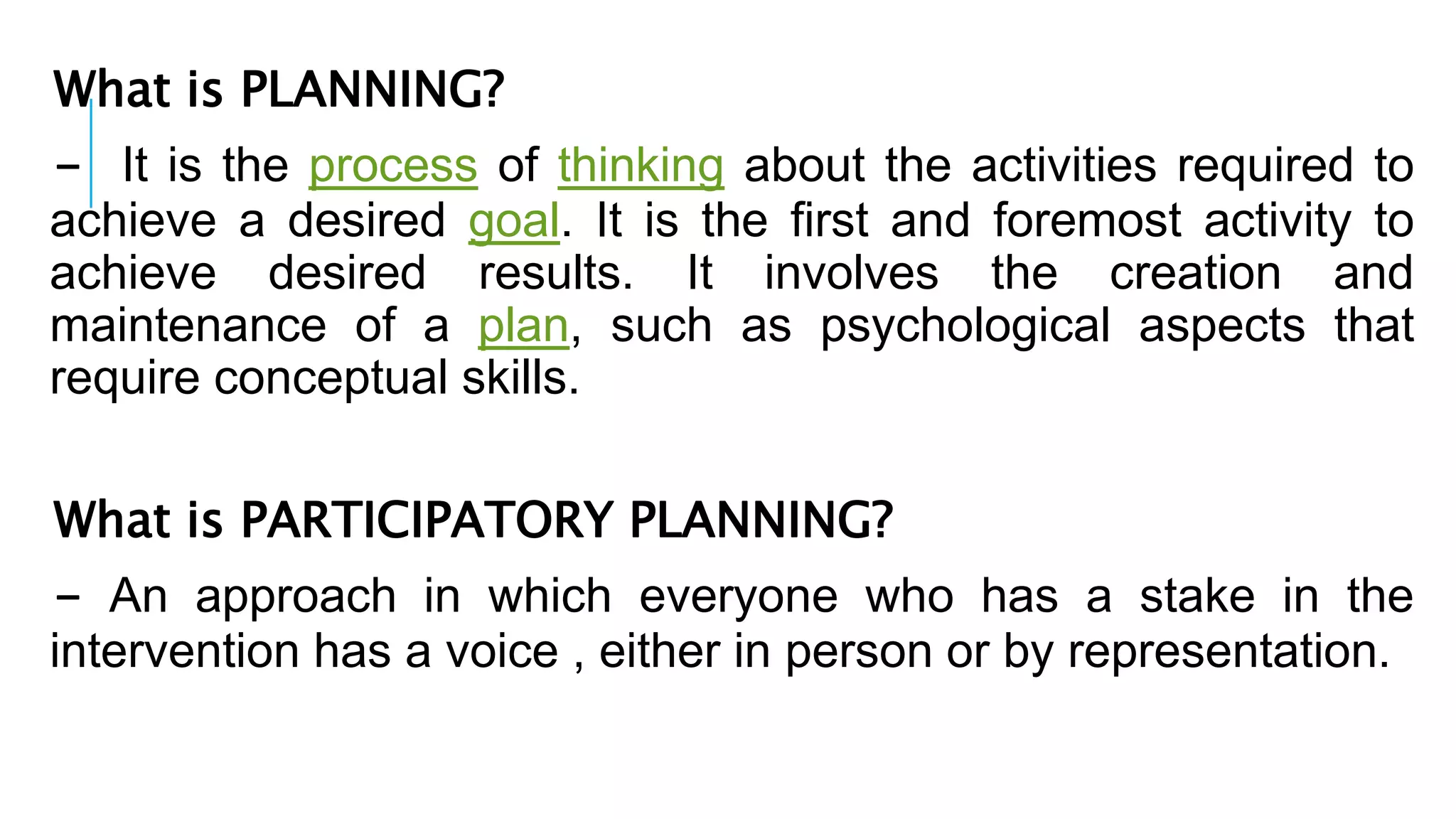 Participatory Planning | PPTX