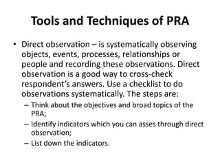 Participatory rapid appraisal | PPTX