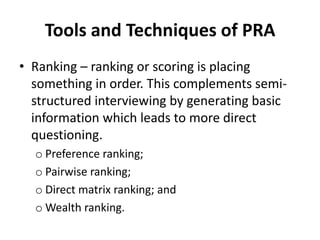 Participatory rapid appraisal | PPTX