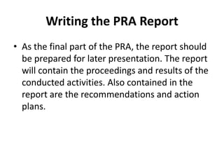 Participatory rapid appraisal | PPTX