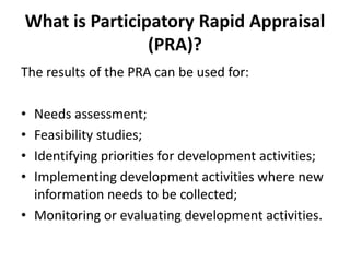 Participatory rapid appraisal | PPTX