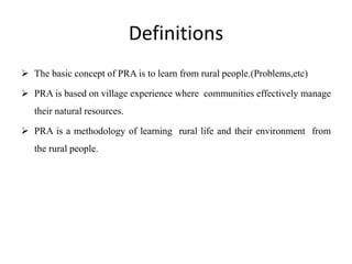 Participatory rural appraisal | PPTX | Education