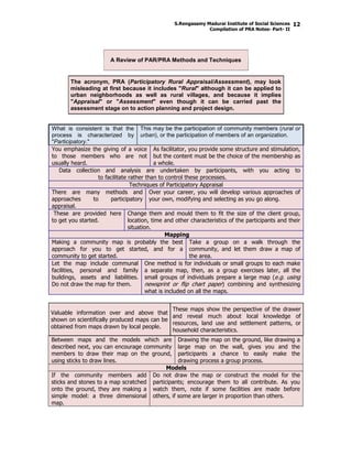 Participatory Rural Appraisal Part II | PDF