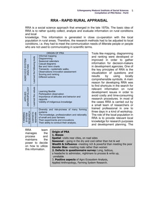 Participatory Rural Appraisal Part 1 | PDF
