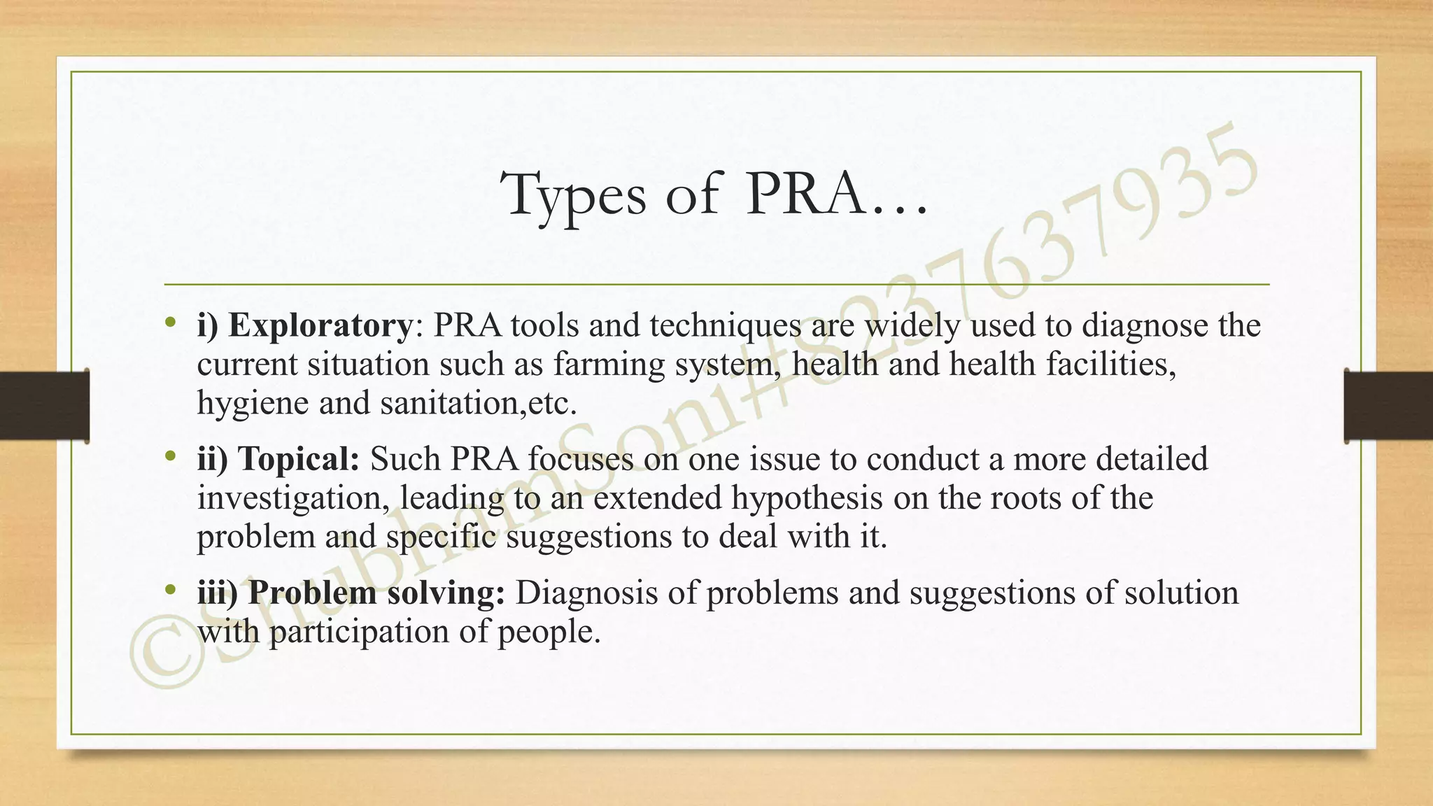 Participatory rural appraisal(pra) | PDF