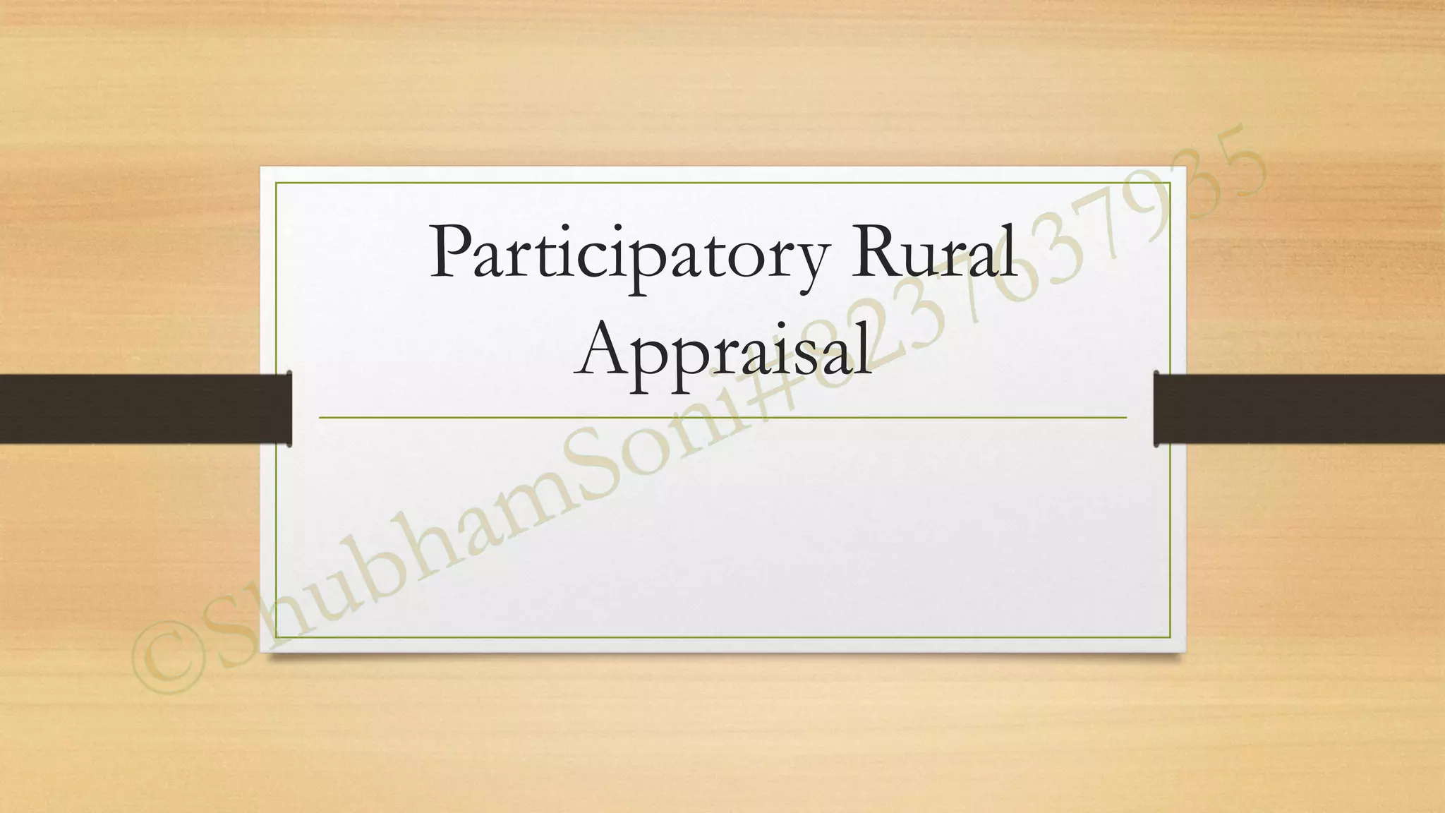 Participatory rural appraisal(pra) | PPT