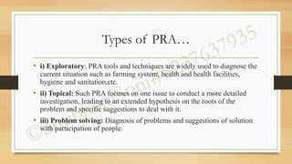Participatory rural appraisal(pra) | PDF