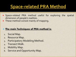 Space related tools and techniques of participatory rural appraisal | PPTX