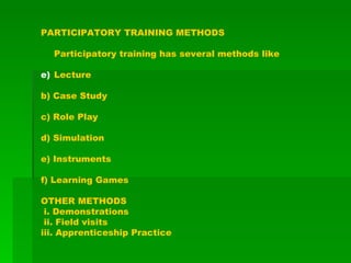 Participatory Training Methods By Dr Subin Mohan | PPT