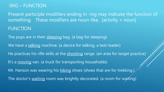 Participial adjectives | PPTX