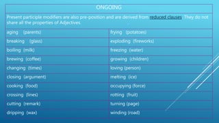 Participial adjectives | PPTX