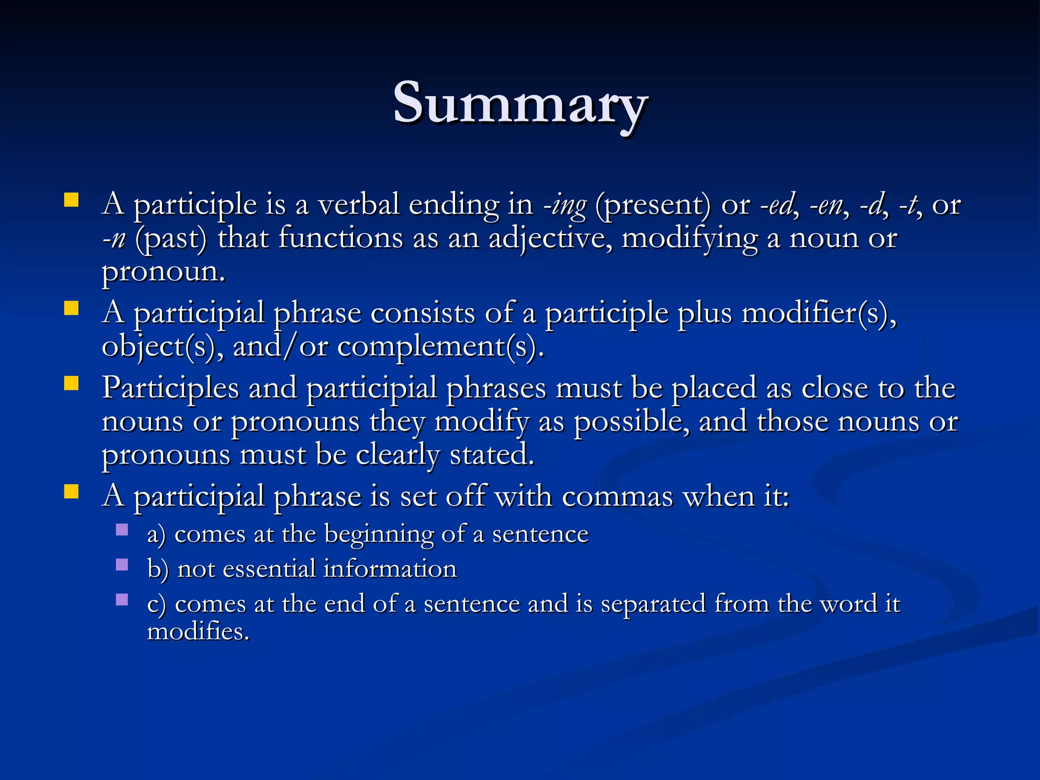 Participial phrases | PPT