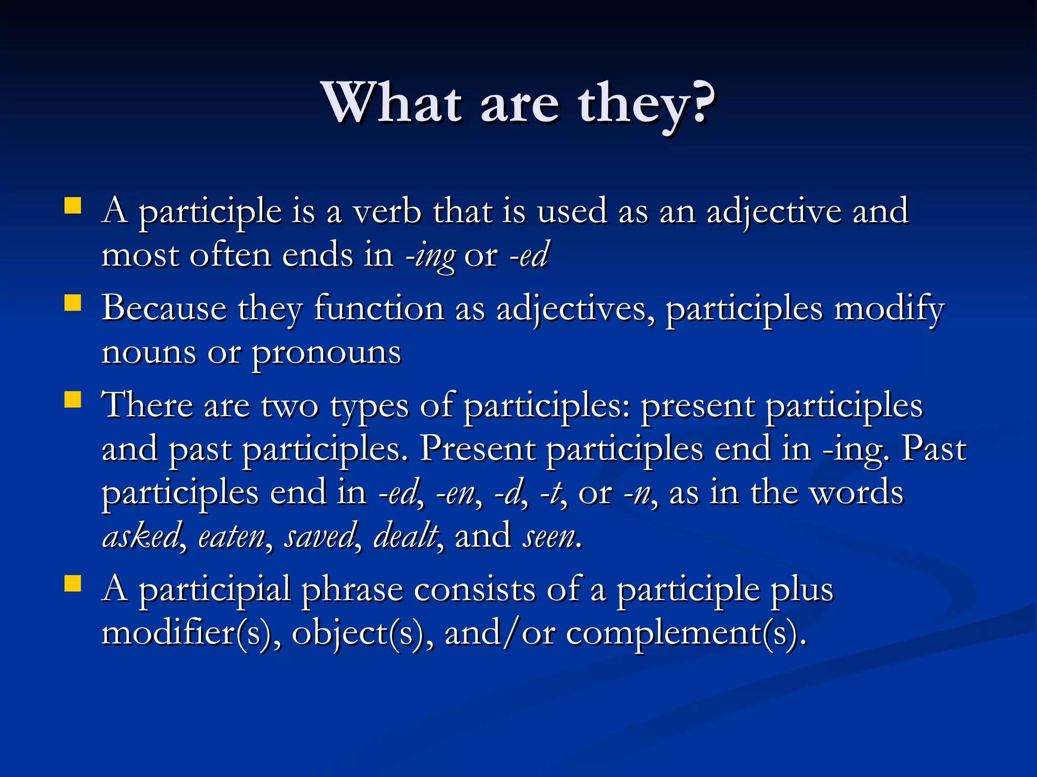 Participial phrases | PPT