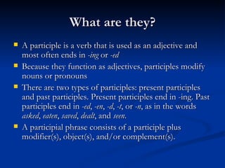 Participial phrases | PPT