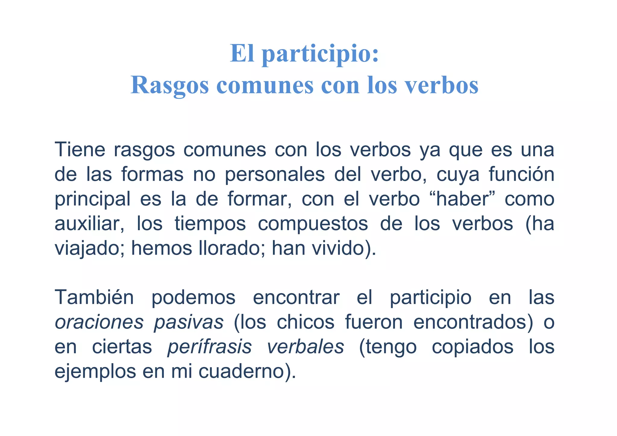 Participios regulares e irregulares | PPTX
