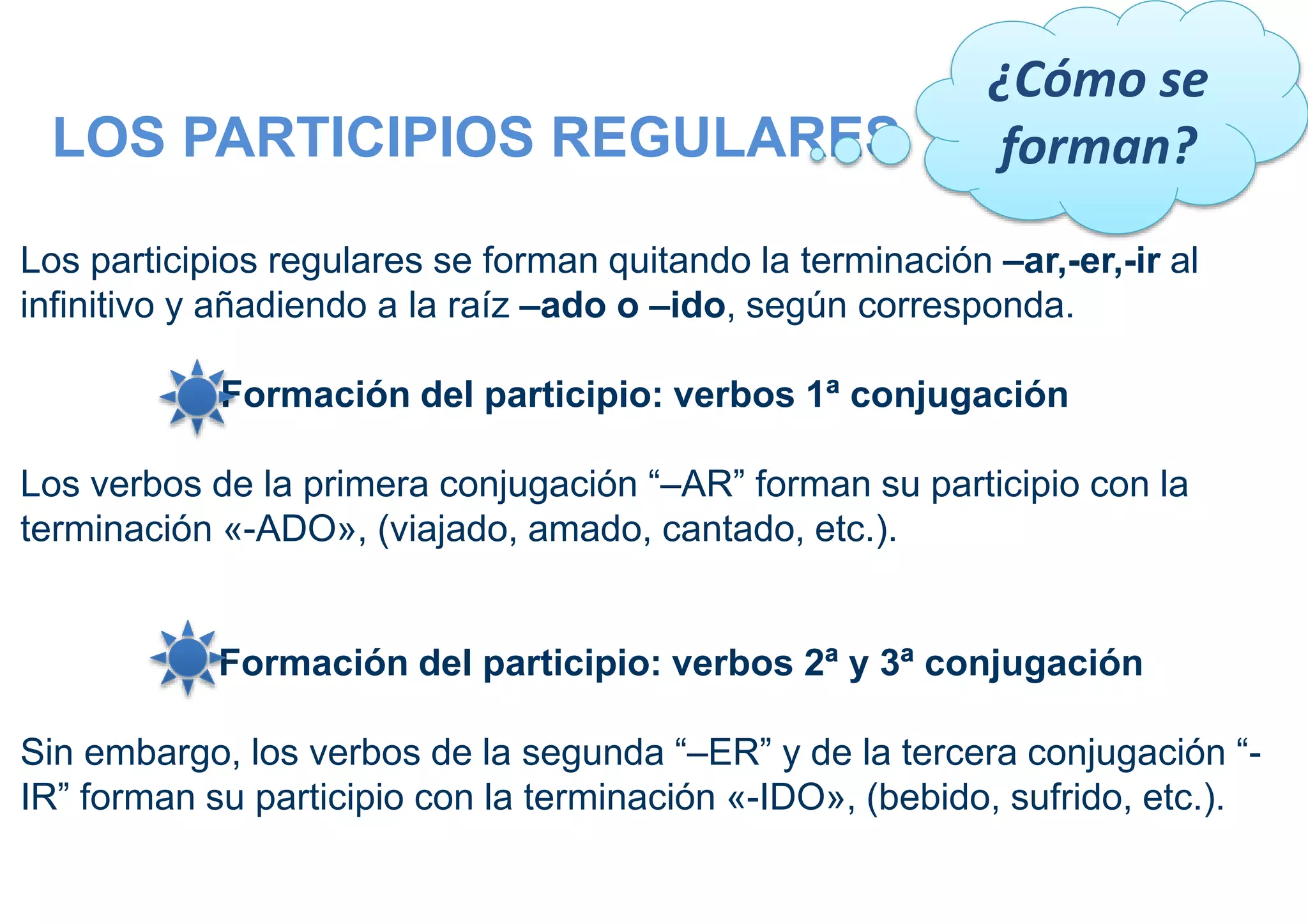 Participios regulares e irregulares | PPTX