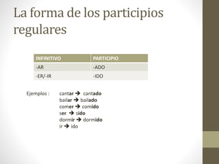 Participio y p.perfecto | PPT