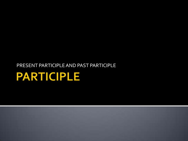 Participle | PPT