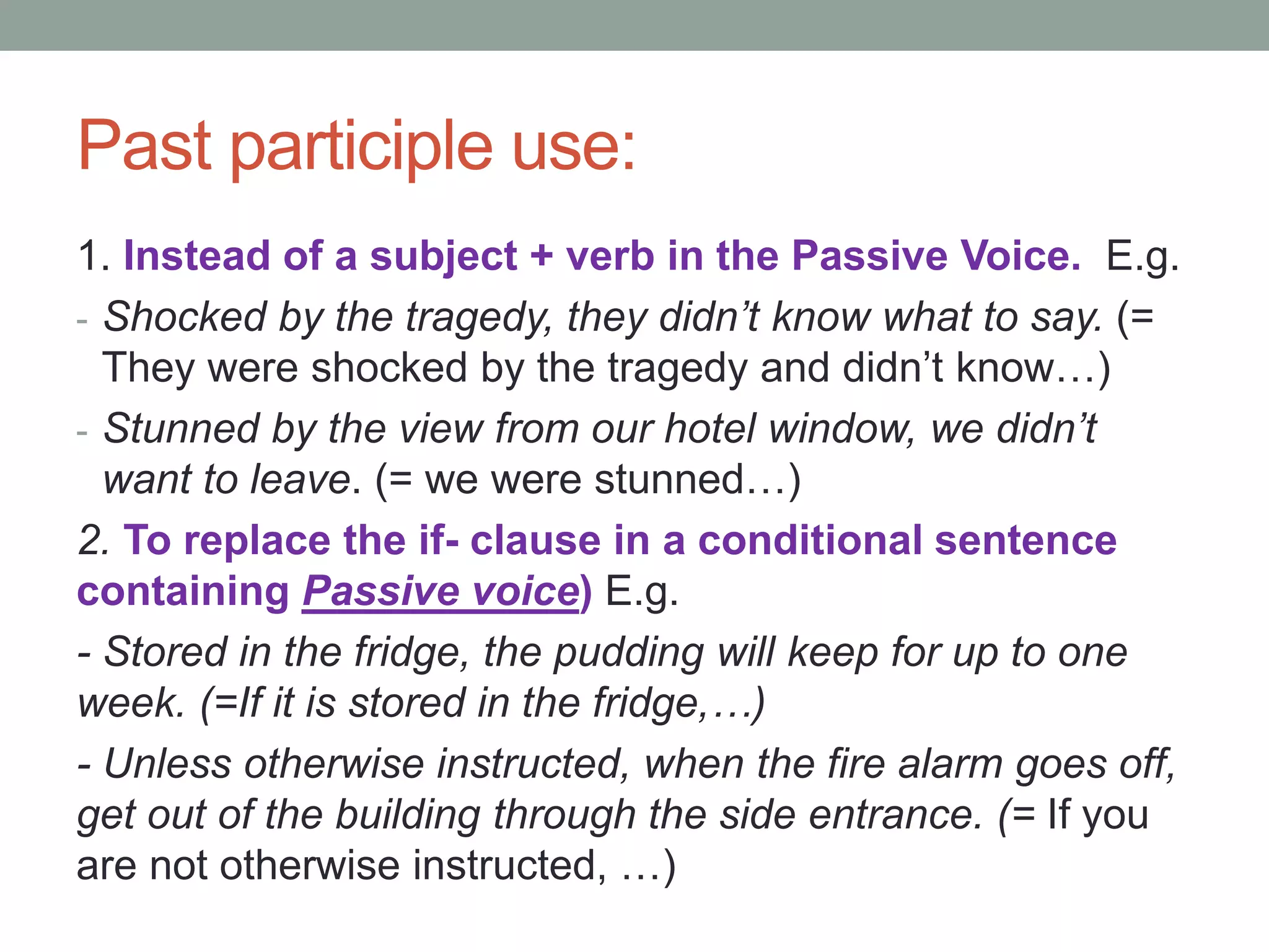 Participle clauses | PPTX