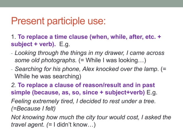 Participle clauses | PPTX