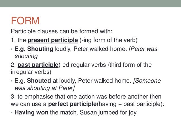Participle clauses