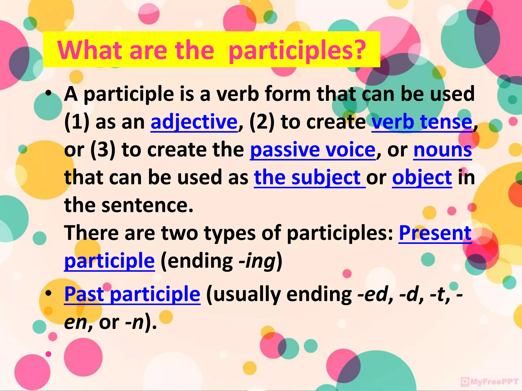 Participles | PPTX