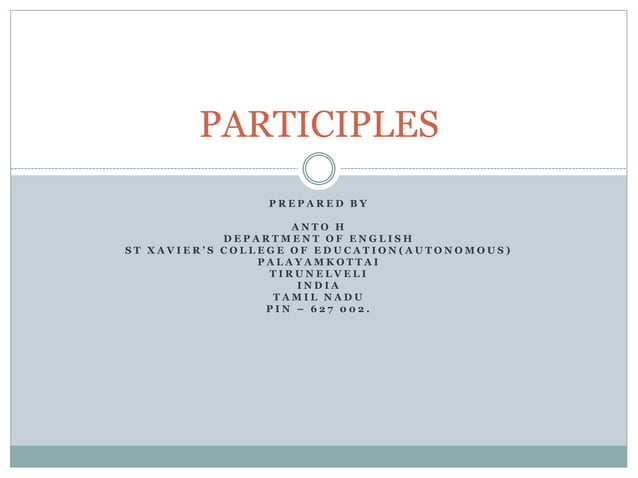 Participles | PPTX