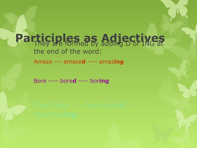 Participles as adjectives | PPT