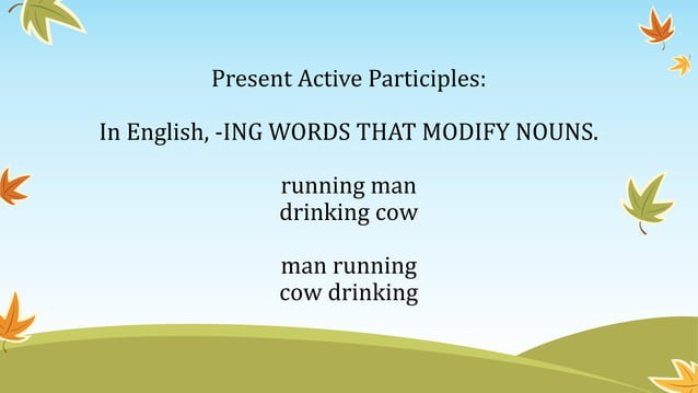 Participle Review | PPT | Free Download