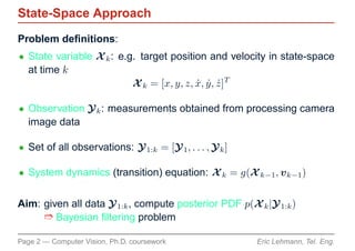 Particle filtering in Computer Vision (2003) | PDF