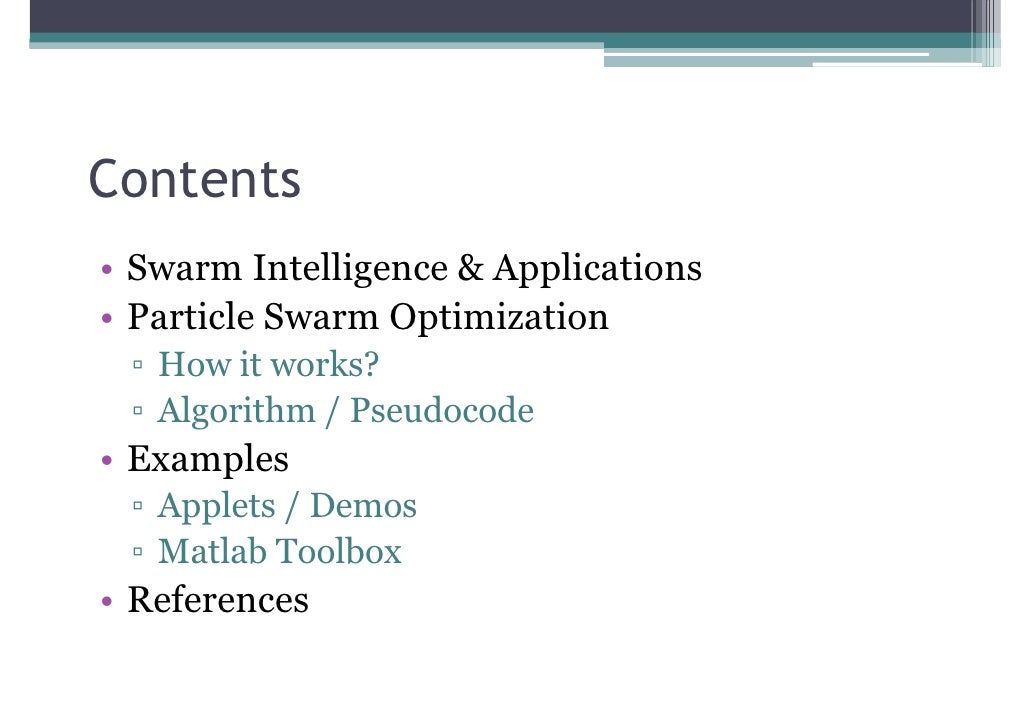 Particle Swarm Optimization Particle Swarm Optimization