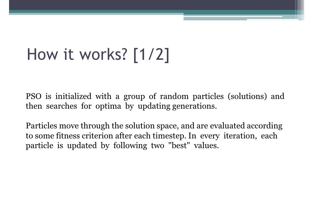 Particle Swarm Optimization Particle Swarm Optimization