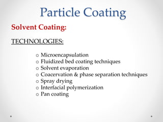 Particle Coating (Pharmaceutics) | PPTX