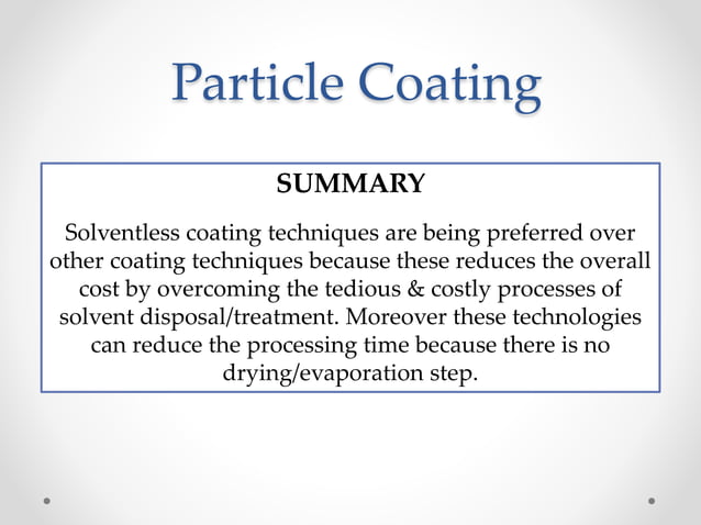 Particle Coating (Pharmaceutics) | PPTX