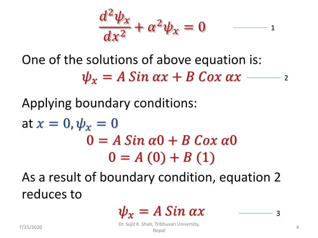 Particle in 1 d box | PPTX