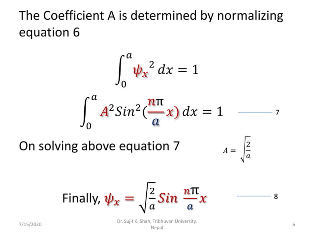 Particle in 1 d box | PPTX
