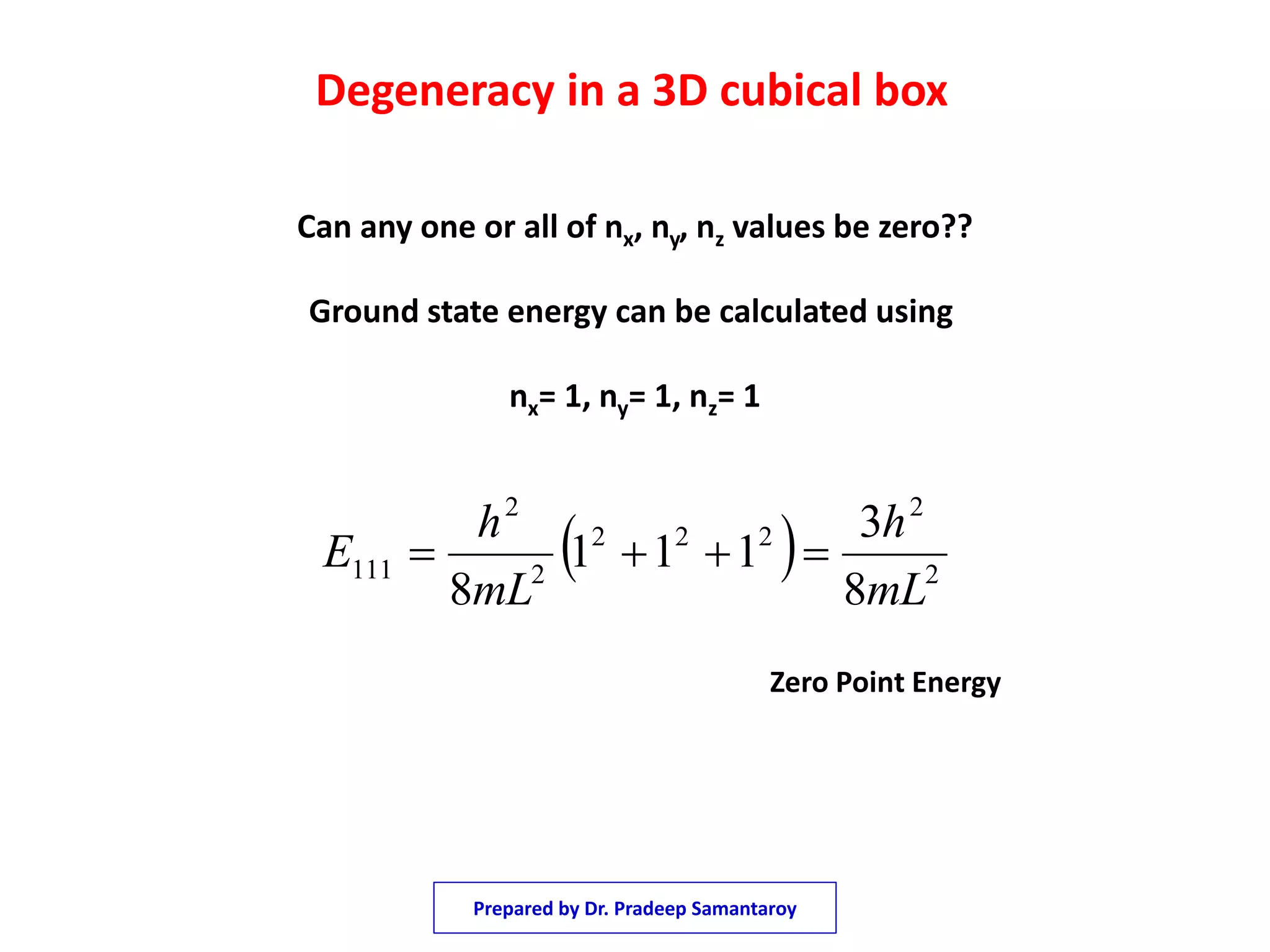 Particle in 3D box | PDF